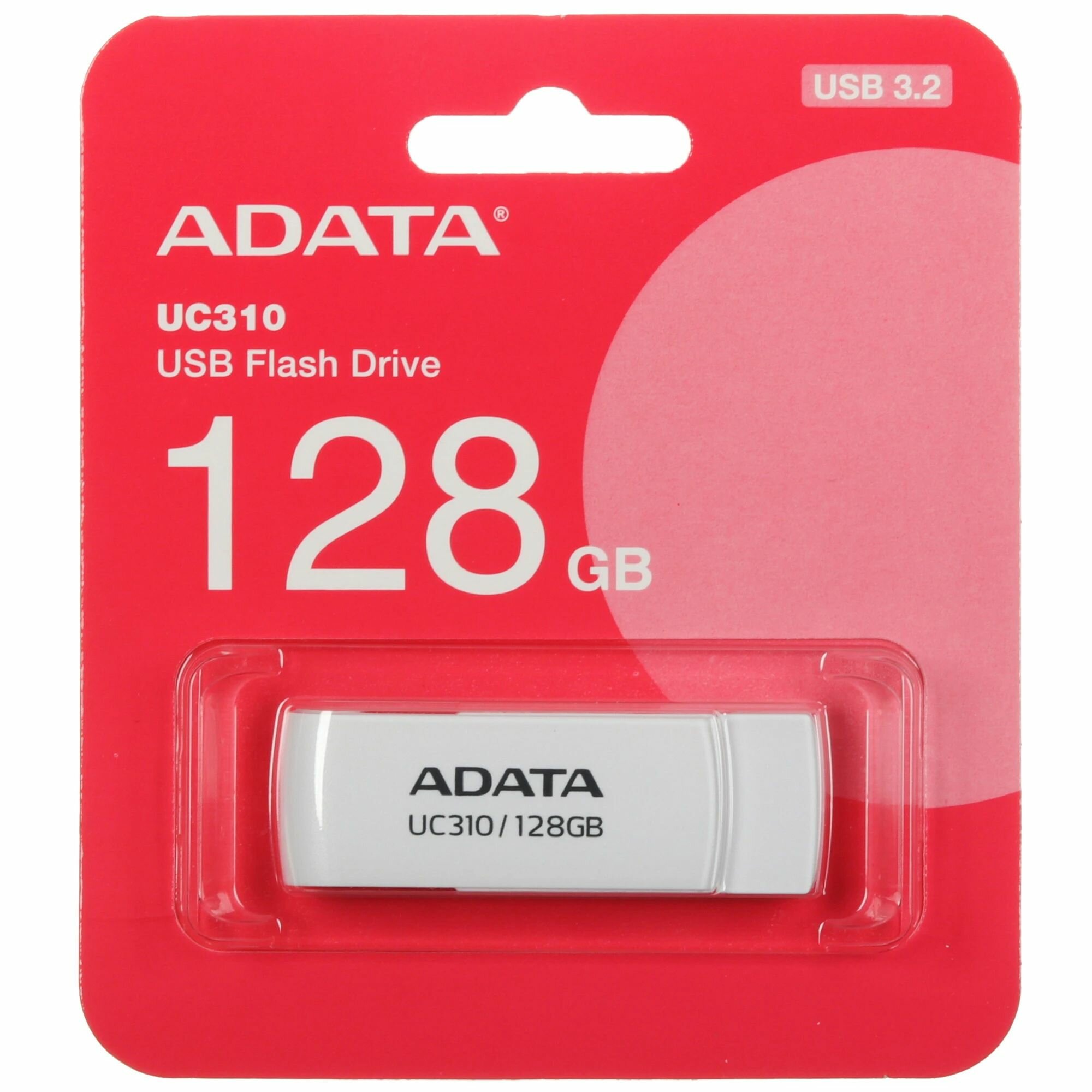 Память USB Flash 128 ГБ A-DATA UC310 (UC310-128G-RWH) - USB3.2, USB Type-A, чтение до - 100 МБ/с