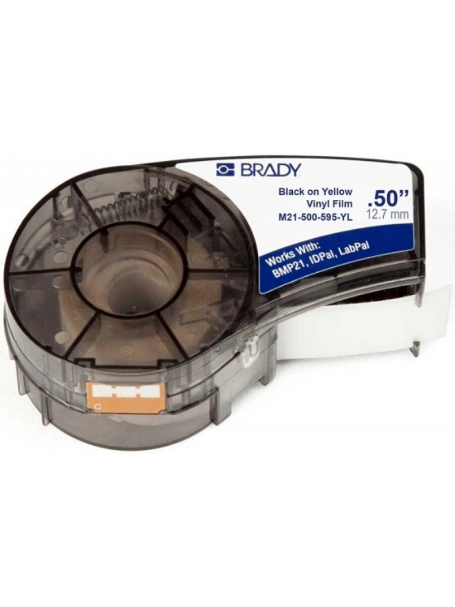 Лента красящая Brady M21-500-595-YL brd142799 12.7mm/6.4m винил, черный на желтом