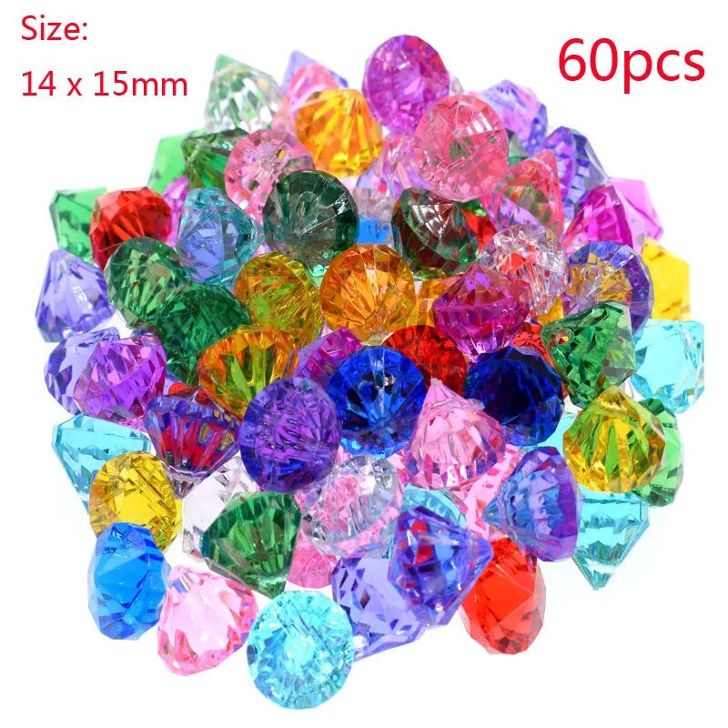 Бусины ланссен многоцветные акриловые 1.5 см 60pcs
