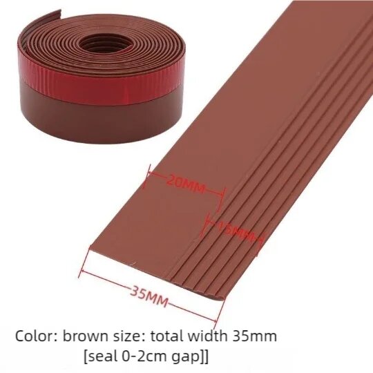 Нижняя уплотнительная лента двери 20/35 мм brown
