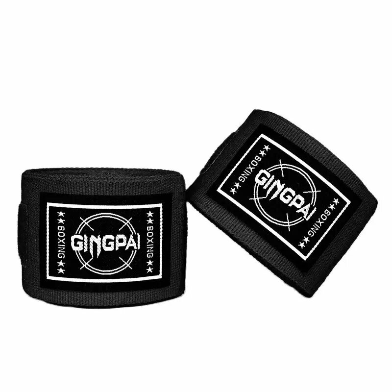 Бинты боксерские GINGPAI черные, эластичные, 1.5/3/5 м