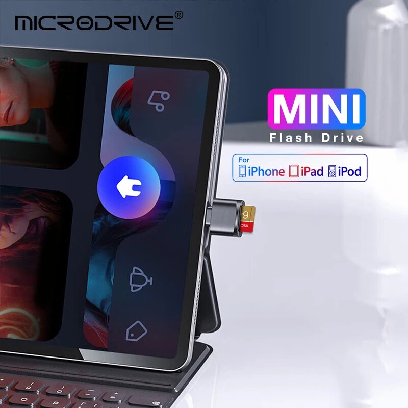 Кардридер Microdrive для iPhone/iPad/iPod, Silver