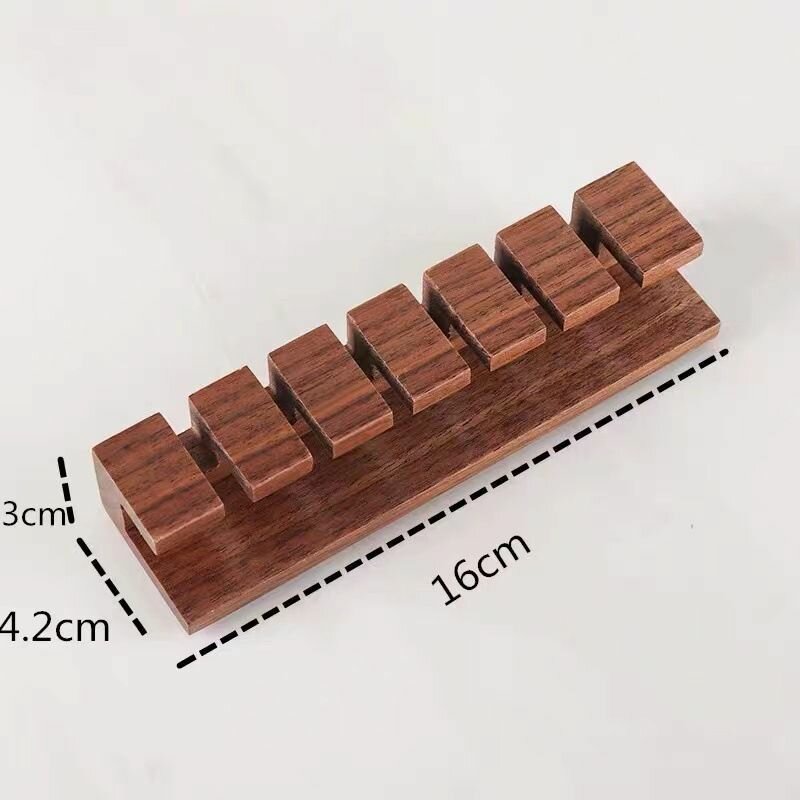 Держатель USB-кабеля, ореховый, с клейкой основой, настенный