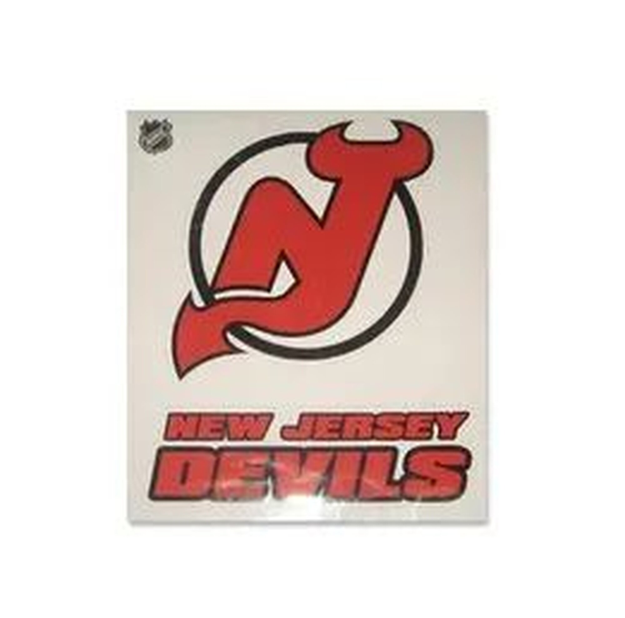 Наклейка с символикой NHL ХК New Jersey Devils, размер 10х15 см, цвет красный