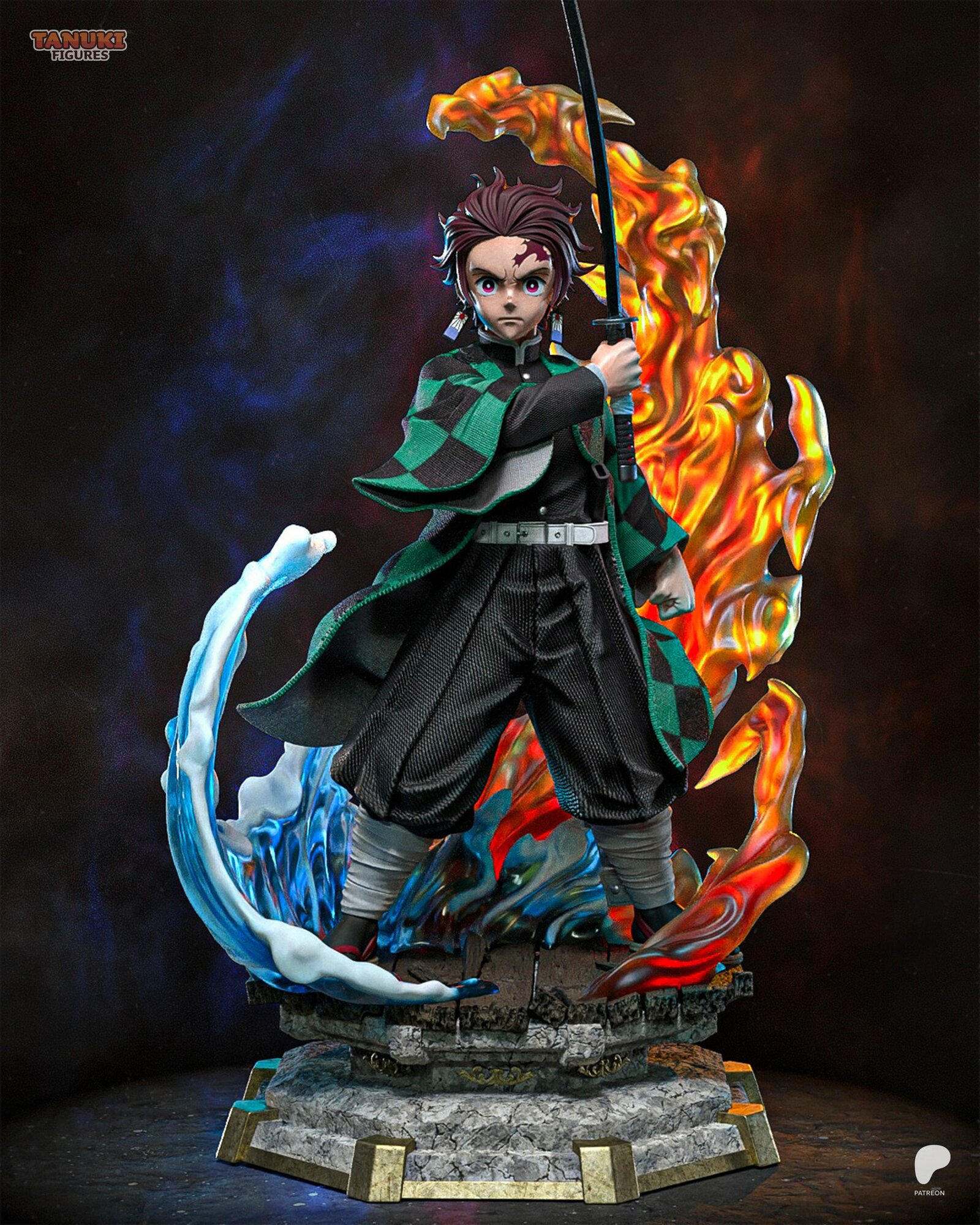 Сборная модель Tanjiro (Demon Slayer), 401мм, 1/6 для покраски