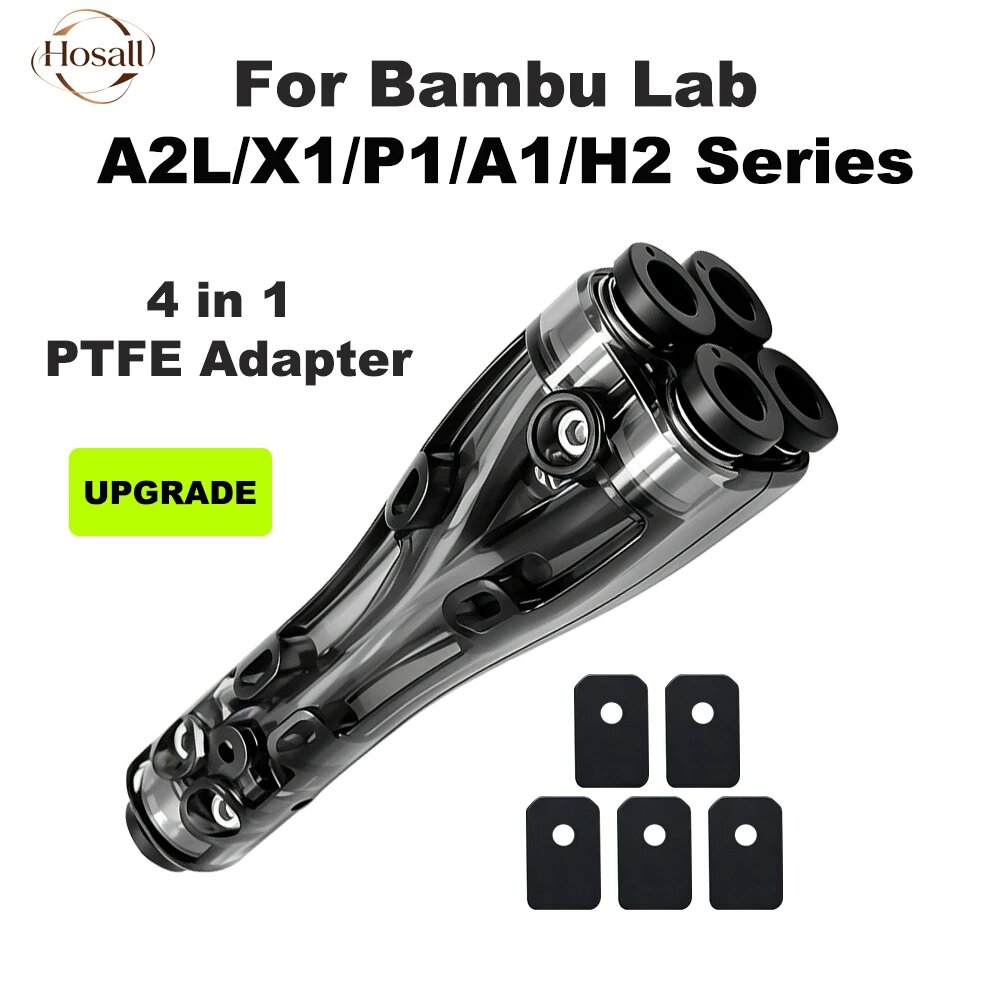 PTFE адаптер 4-в-1 с очистителем для Bambu Lab, Цвет: 2 set — фото 1