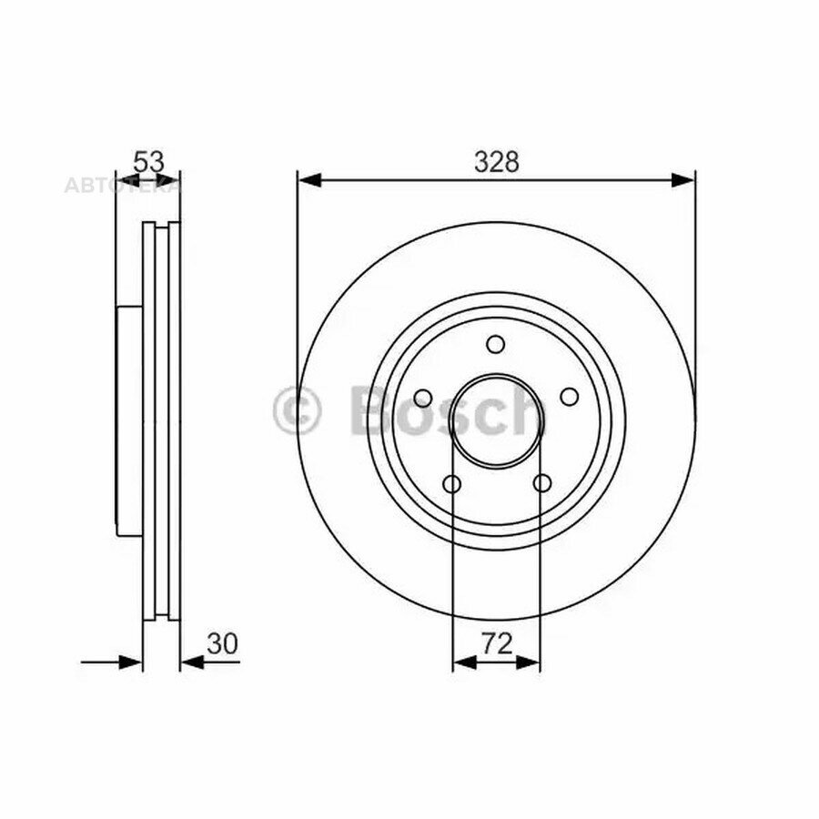 Тормозной диск передний BOSCH 0986479R48