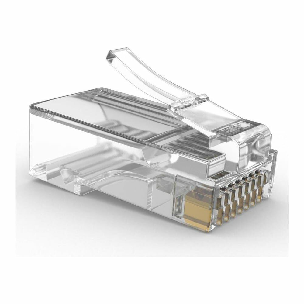 Универсальная вилка Cablexpert RJ-45 8P8C кат.5e 6мкр со сквозным отверстием 100шт LC-PTU-01/100