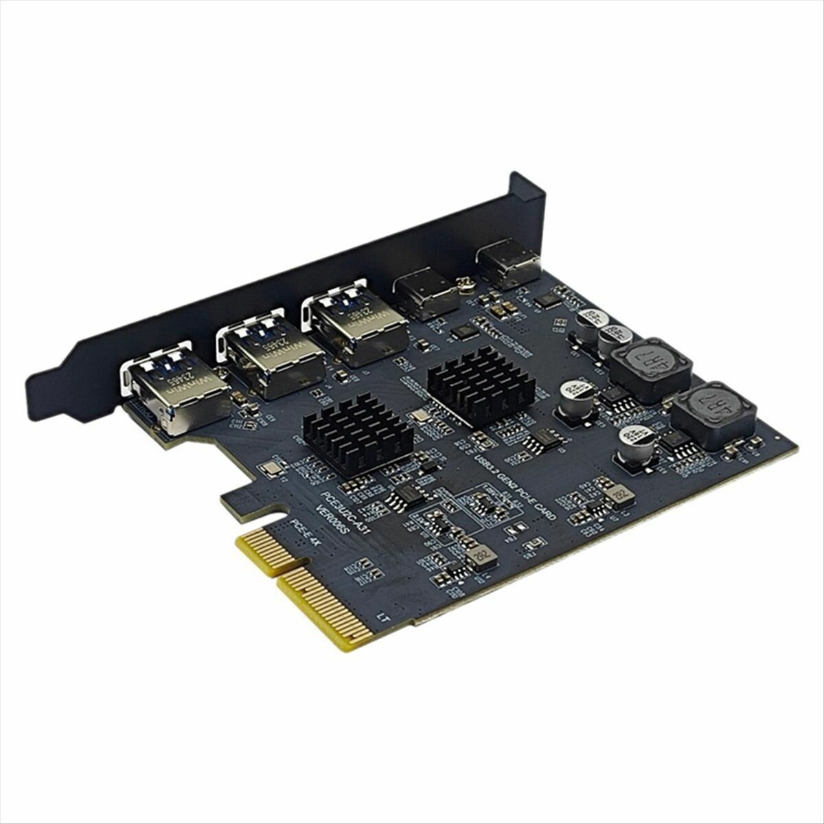 Адаптер PCI Express X4 на 2 порта Type C + 3 порта USB3.2 Gen2 10 Гбит/с ASM3142 VL822 чип PCIE USB карта расширения разветвитель USB 3.2 контроллер Type C адаптер PCIe