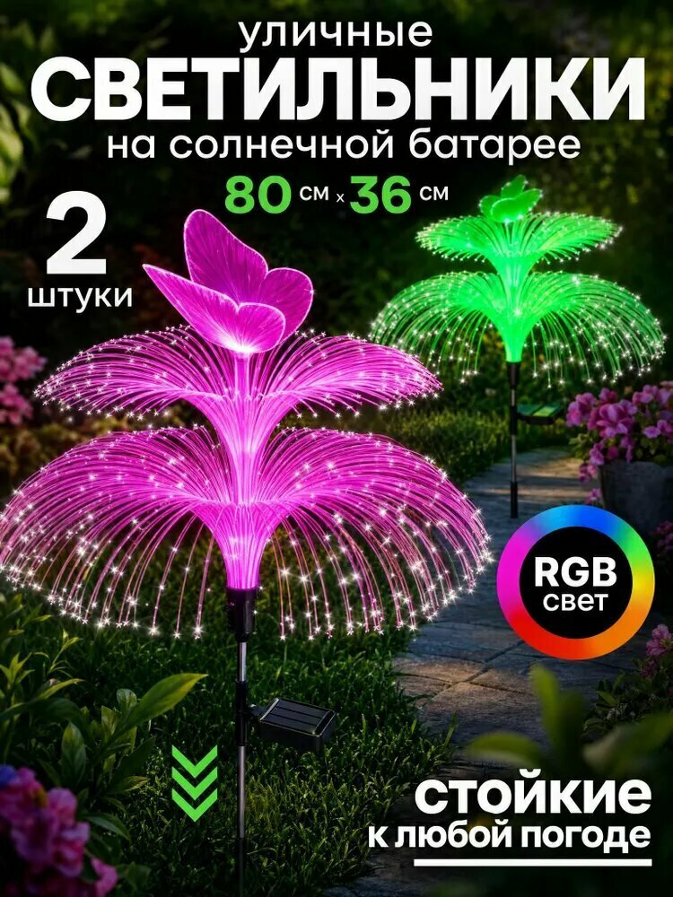 Уличный светильник, Без цоколя, количество ламп:2шт，Солнечный свет двухслойной медузы