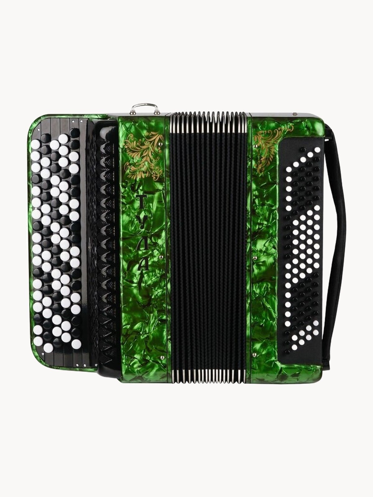 BN-37-GR Баян ученический двухголосный "Тула-209", 92/55х100-II, зеленый, Тульская Гармонь