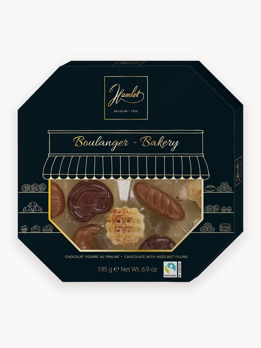 Шоколадные конфеты Hamlet "Французская пекарня" с начинкой из орехового пралине, 195г