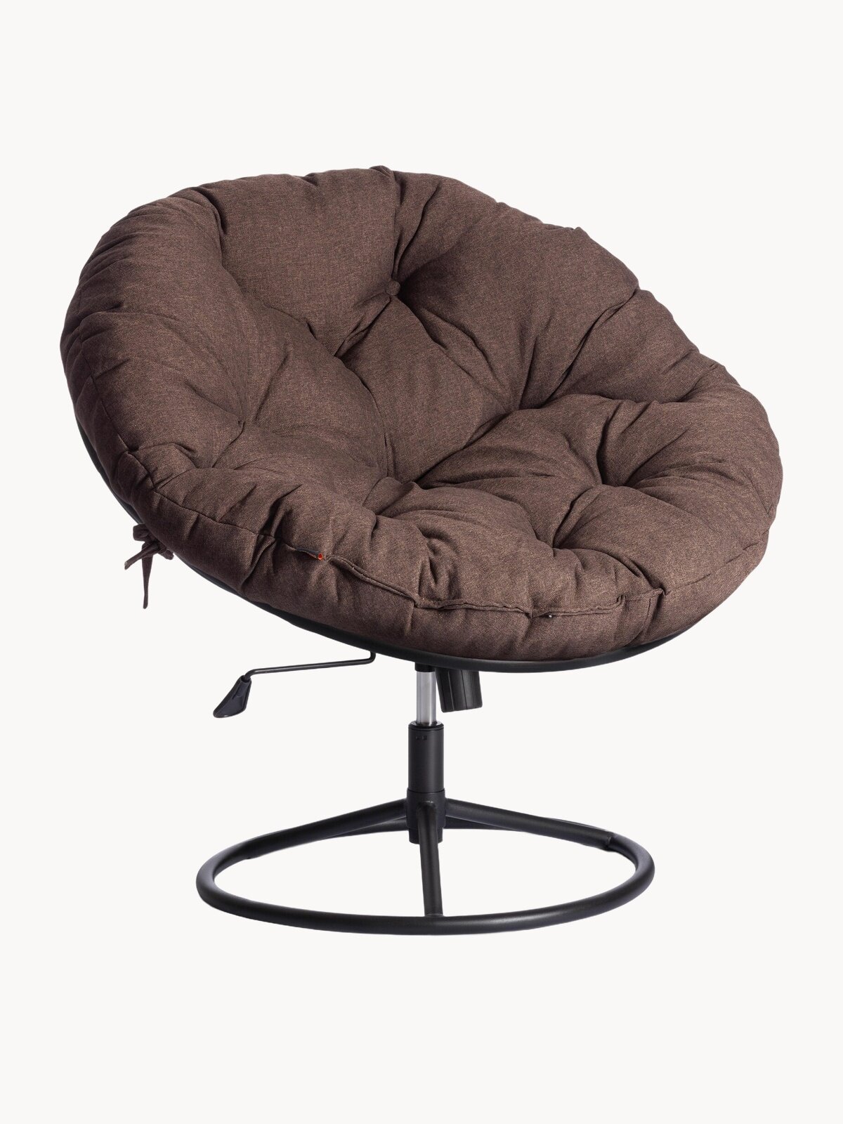 Кресло для отдыха TetChair CLOUDE HOME, Папасан, вращающееся, рогожка/металл, коричневый