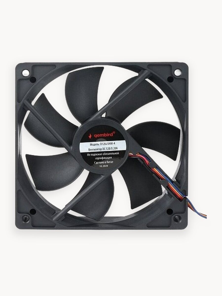 Вентилятор охлаждения Gembird D12025SM-4, 120x120x25, втулка, 4 pin, провод 30 см