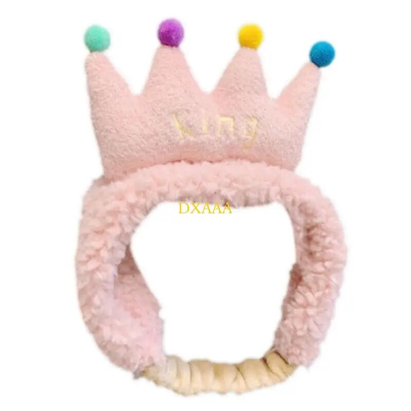DXAA Эластичная повязка на голову с короной Розовый, Pink