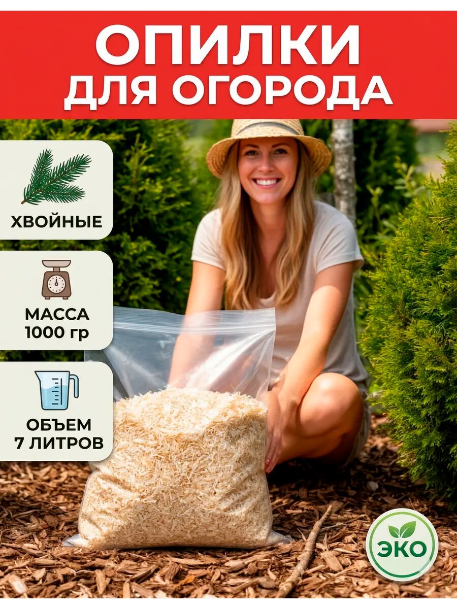 Опилки для огорода 1000г