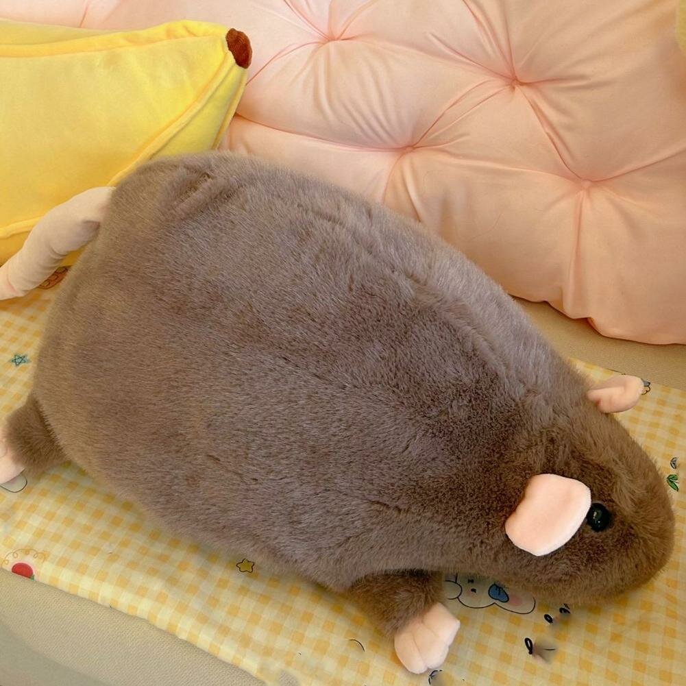 Большая реалистичная игрушка крыса, мягкий муляж декоративной крысы, подушка-обнимашка для дивана и машины