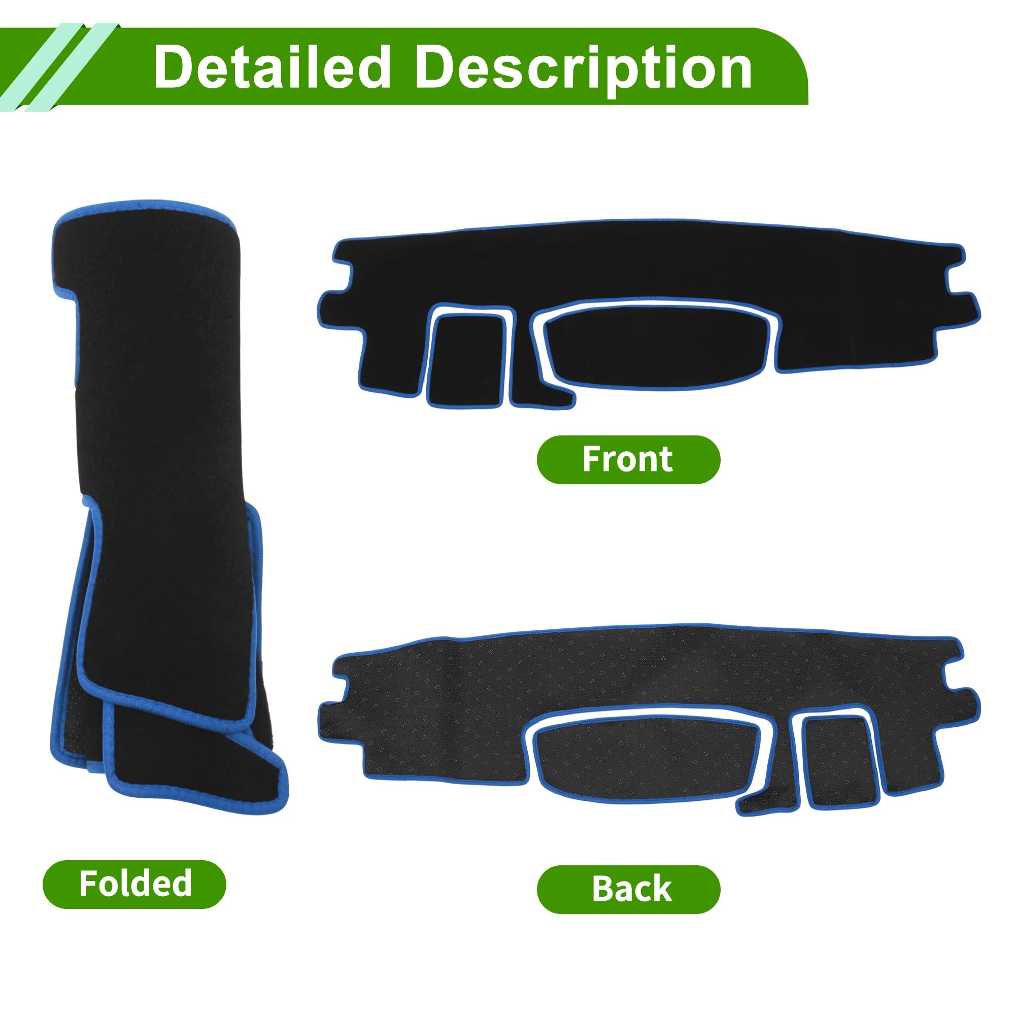 UXCELL Чехол на приборную панель для TOYOTA ROOMY TANK 2016-2020, коврик для приборной панели, ковер, коврик для центральной консоли, черный, синий, 1 шт.