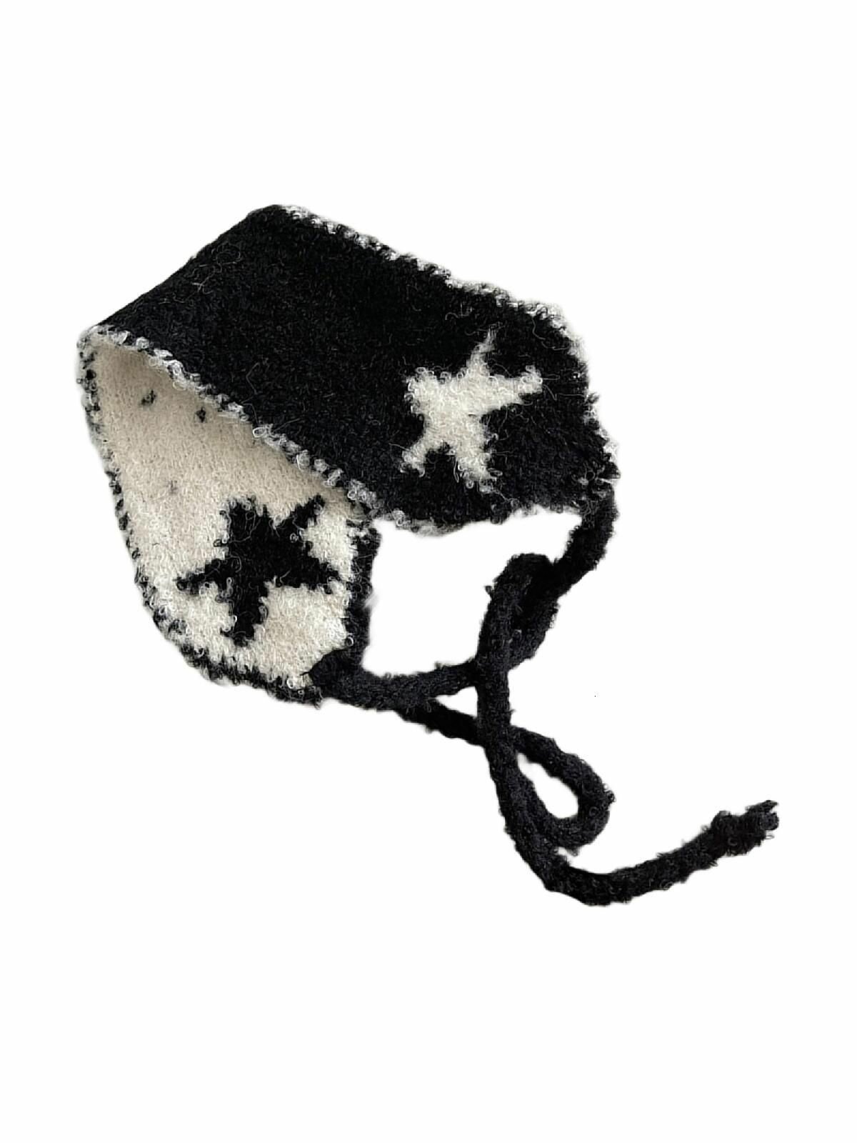 Наушники меховые, многофункциональные наушники y2k star-черный рис