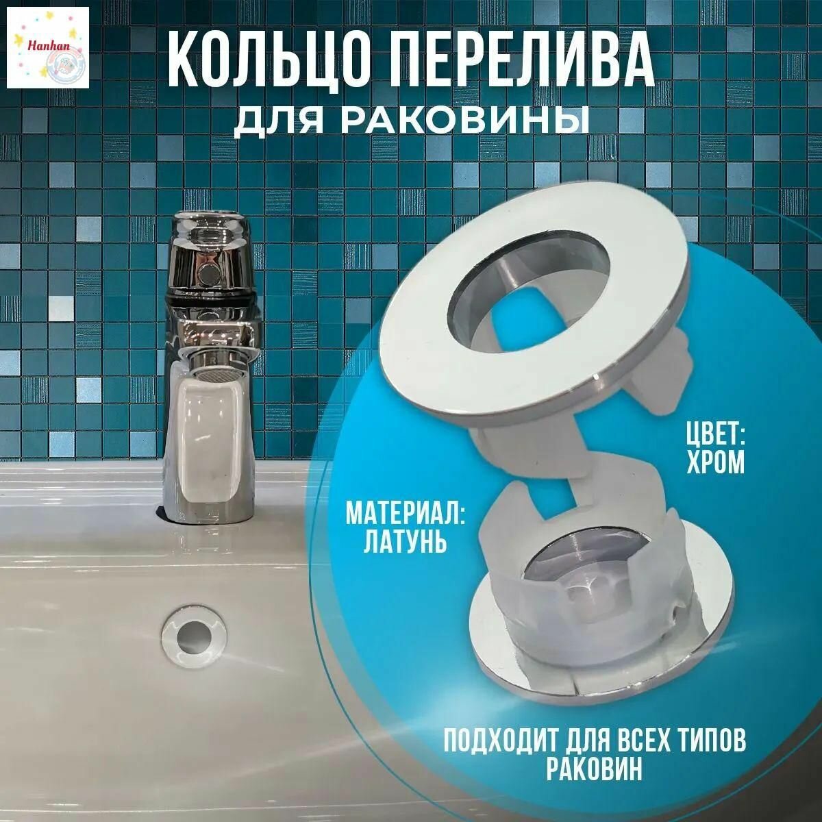 Декоративная крышка для перелива раковины, латунная хромированная заглушка-фурнитура, универсальное решение для кухни и ванной, стильный аксессуар для мойки из любого материала