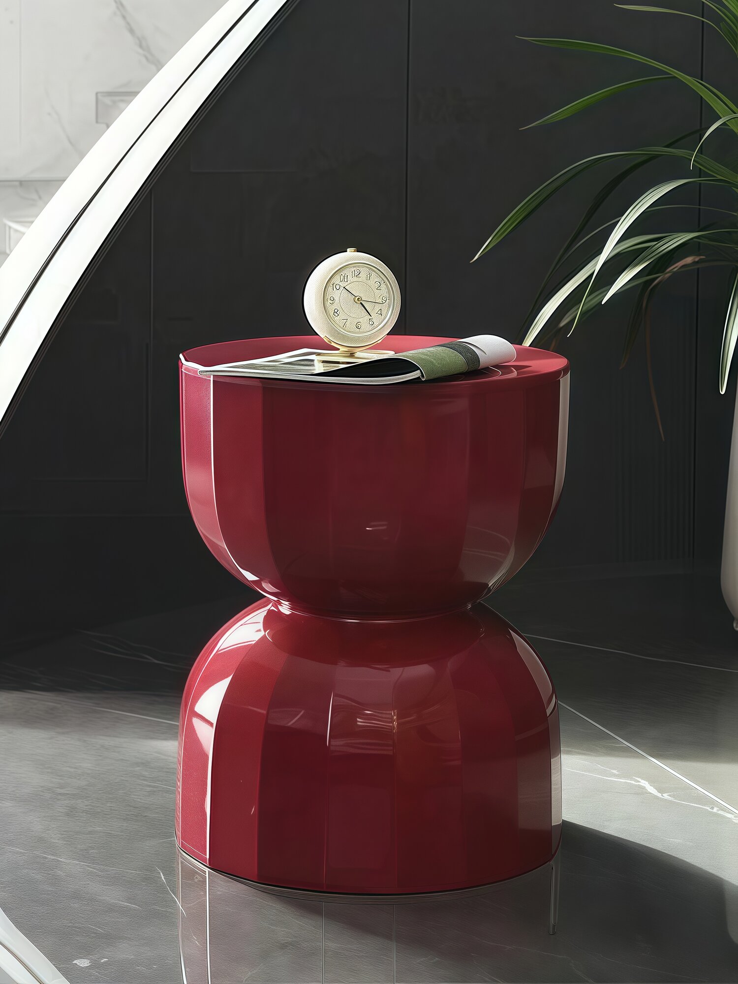 Журнальный стол, для ванной, ABS-пластик, красный, 36 x 36 х 45 см