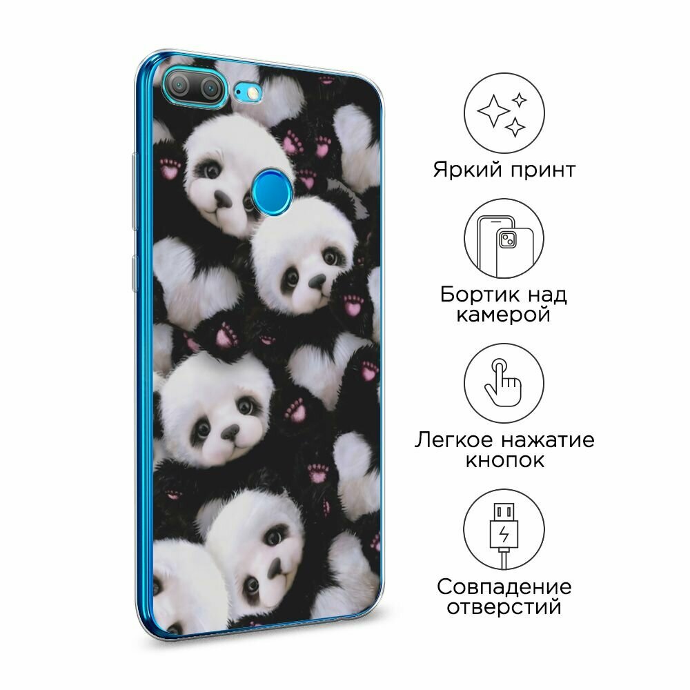 Силиконовый чехол на Honor 9 Lite / Хонор 9 Лайт с принтом "Море панд" — фото 1
