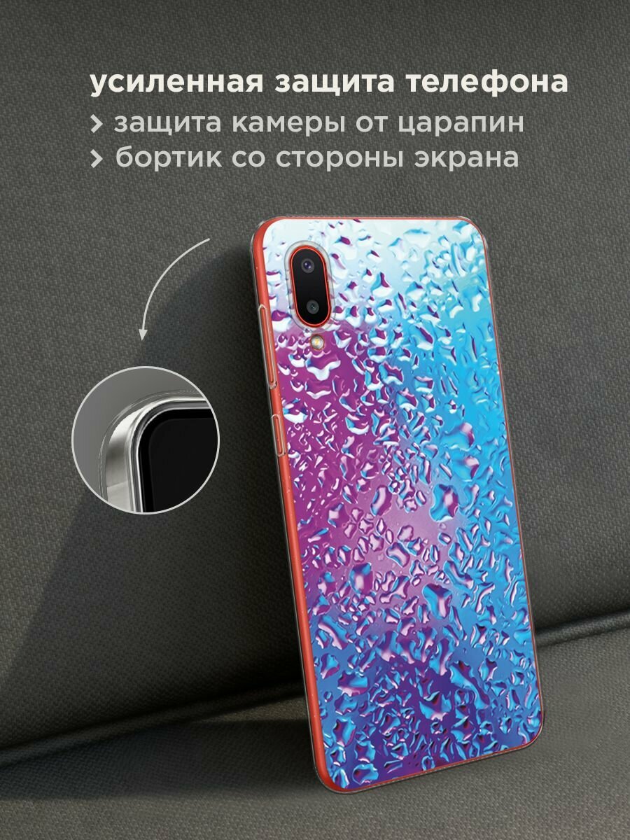 Чехол на Samsung Galaxy A02 / Самсунг Галакси А02 с принтом "Капли на стекле" — фото 1