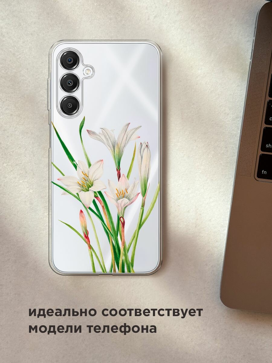 Чехол на Samsung Galaxy A16 / Самсунг А16 с принтом "White lily", прозрачный — фото 1