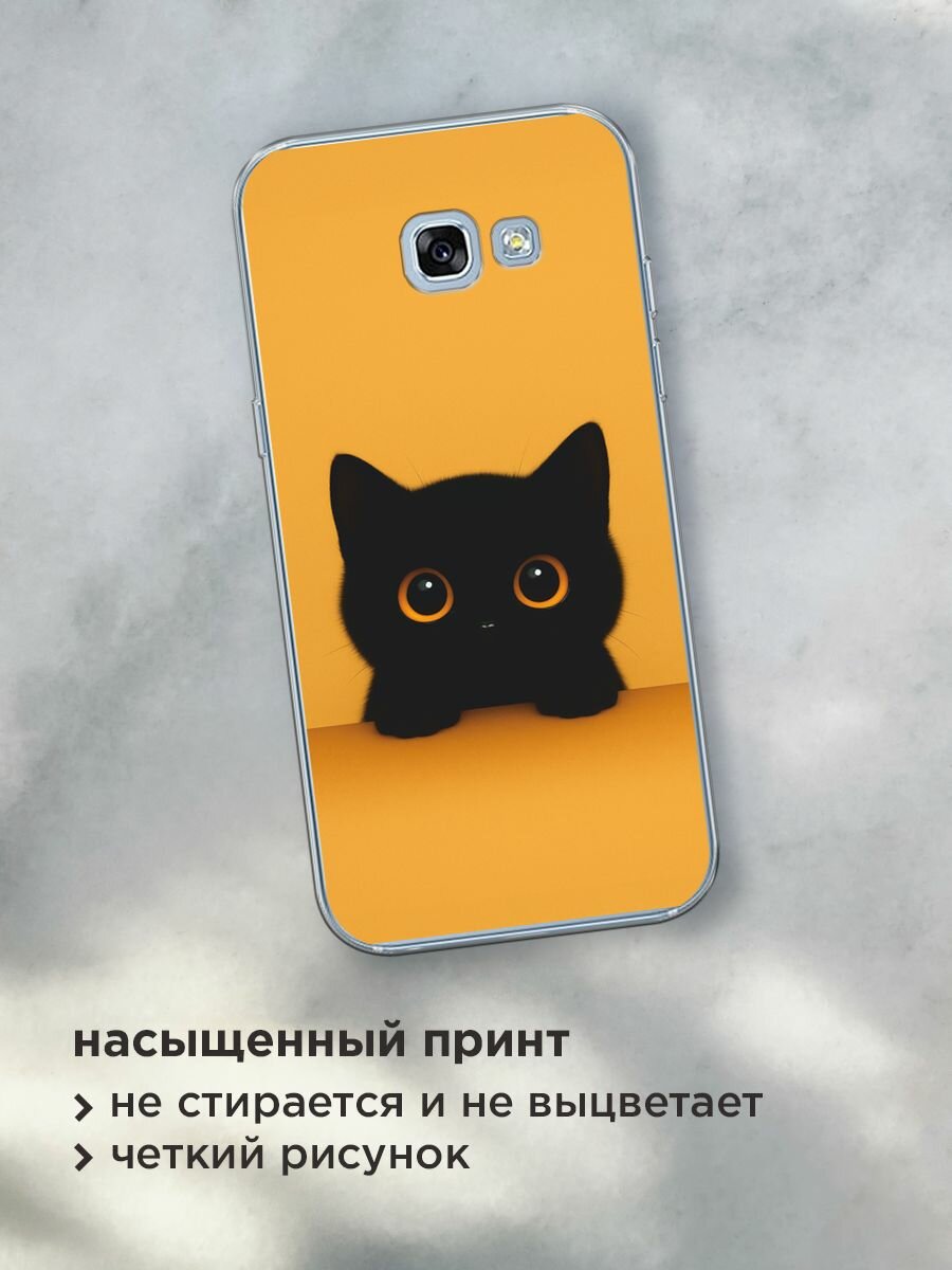 Чехол на Samsung Galaxy A5 2017 / Самсунг Галакси А5 2017 с принтом "Контрастный котик" — фото 1