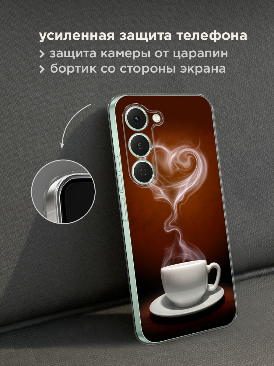 Чехол на Tecno Spark 40 Pro / Текно Спарк 40 Про с принтом "Кофейная любовь" — фото 1