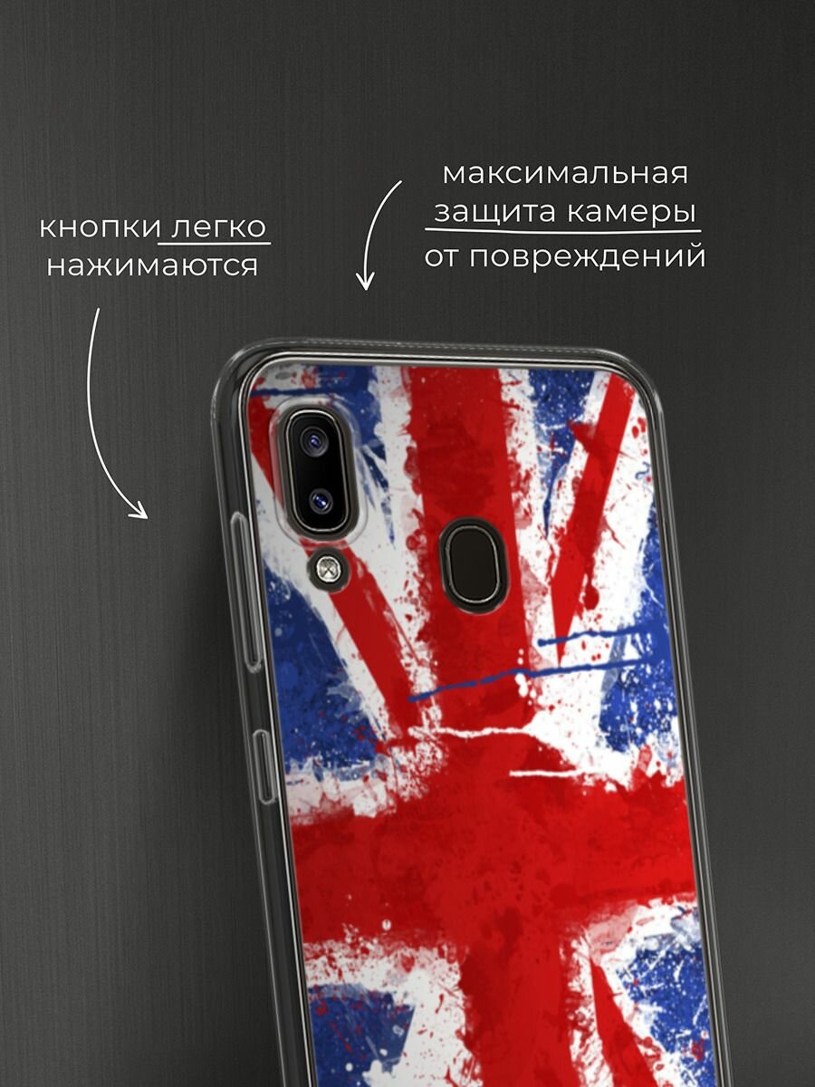 Чехол на Samsung Galaxy A30/A20 / Самсунг Галакси A30/A20 с принтом "Флаг Великобритании 2" — фото 1