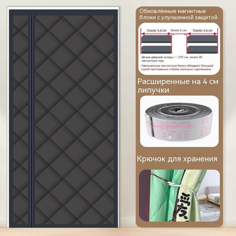 Шторка боковой двери, серая, 210х95 см