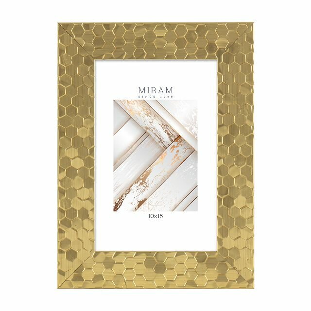 Мирам фоторамка соты для фото 100х150мм золото пластик интерьерная декоративная