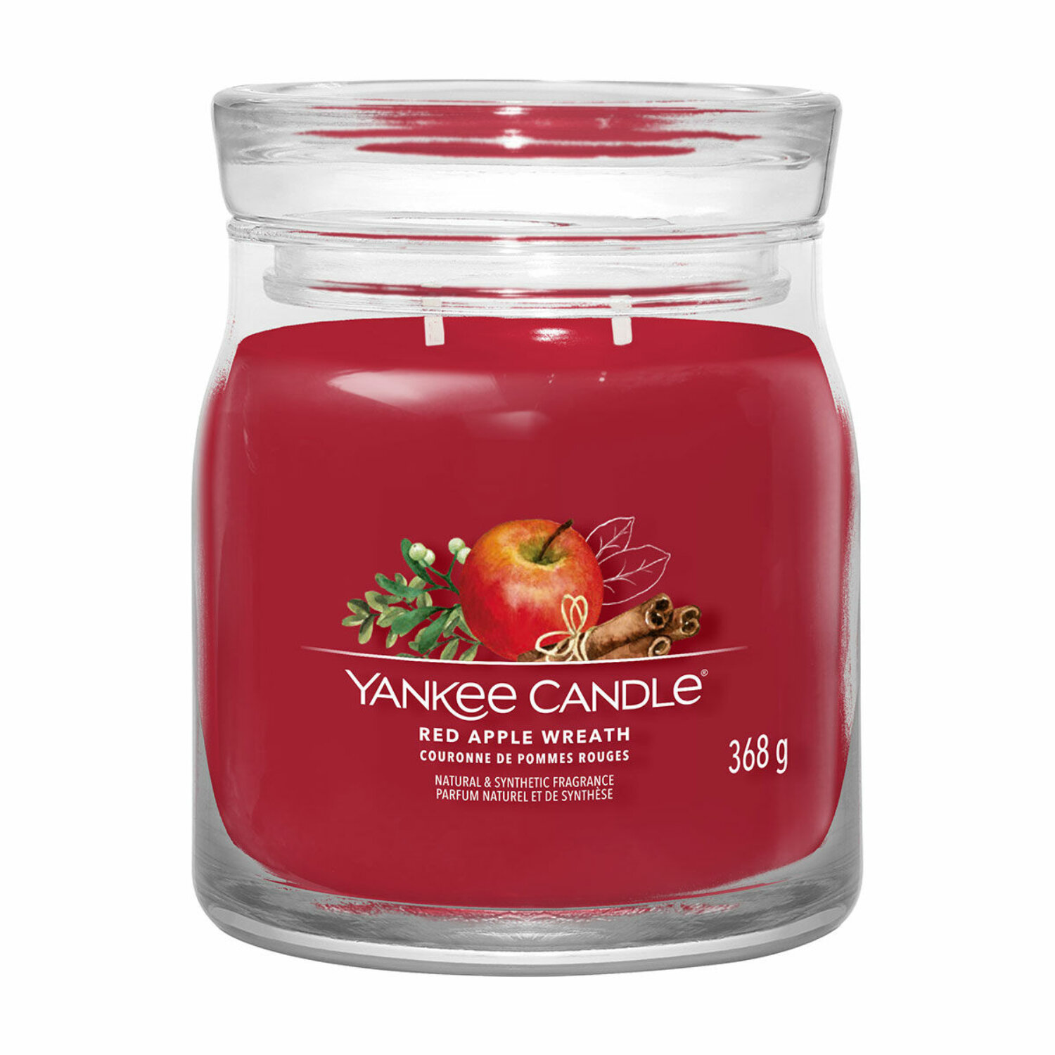 Ароматическая свеча Yankee Candle SIGNATURE "Венок из красных яблок/RED APPLE WREATH", средняя
