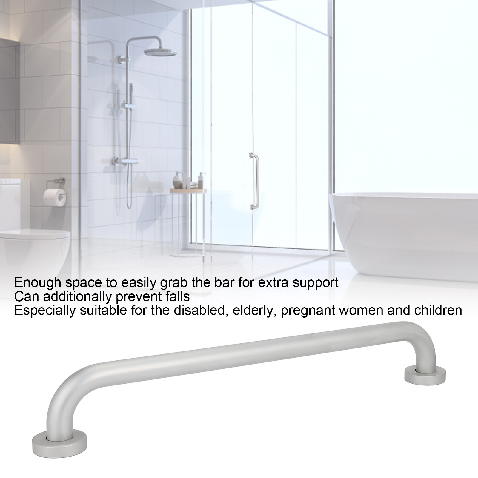 Ручка для душа, противоскользящая, многофункциональная металлическая поручня для душа в ванной комнате, для дома, бассейна, ванной комнаты