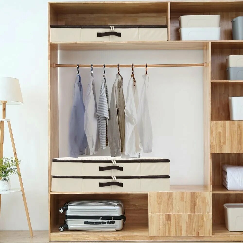 AMJ Кофр для хранения вещей "Высококачественный ящик для кровати", 75 см х 38 см х 10 см , 2 шт