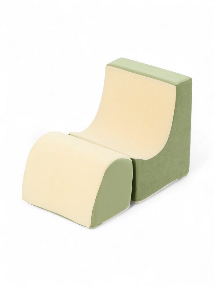 Кипрей Мягкое кресло «Куб», зеленый-молочный