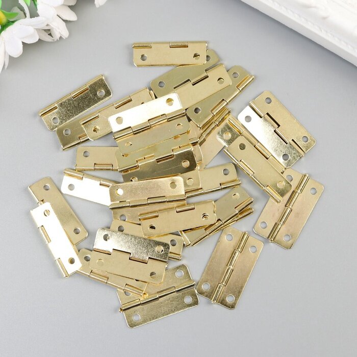 Петля для шкатулки, ключницы с закругленными углами, набор 30 шт, металл, 1.6×3 см