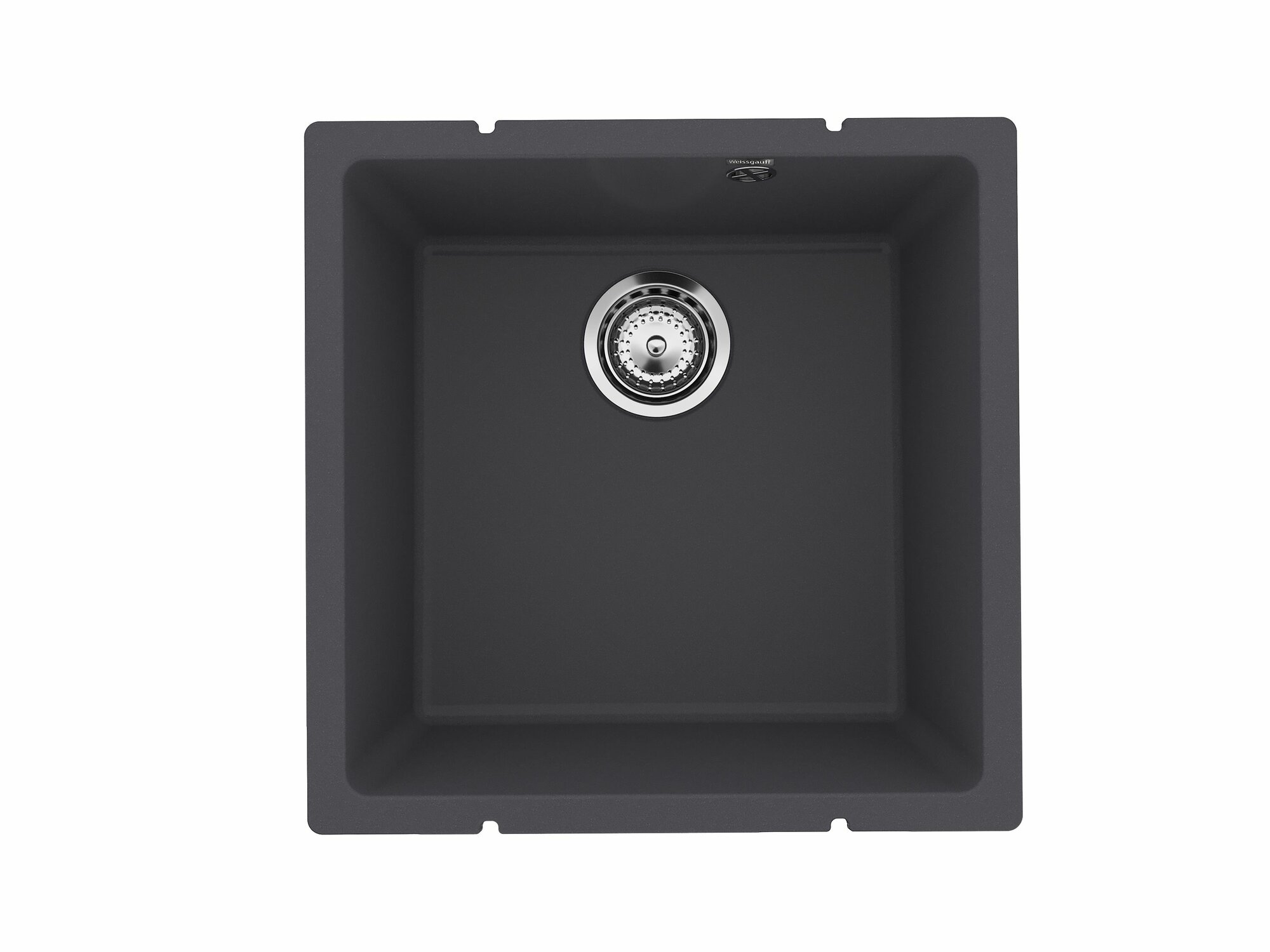 Мойка Weissgauff WGI 40008 Anthracite, под столешницу, искусственный камень, черно-серая