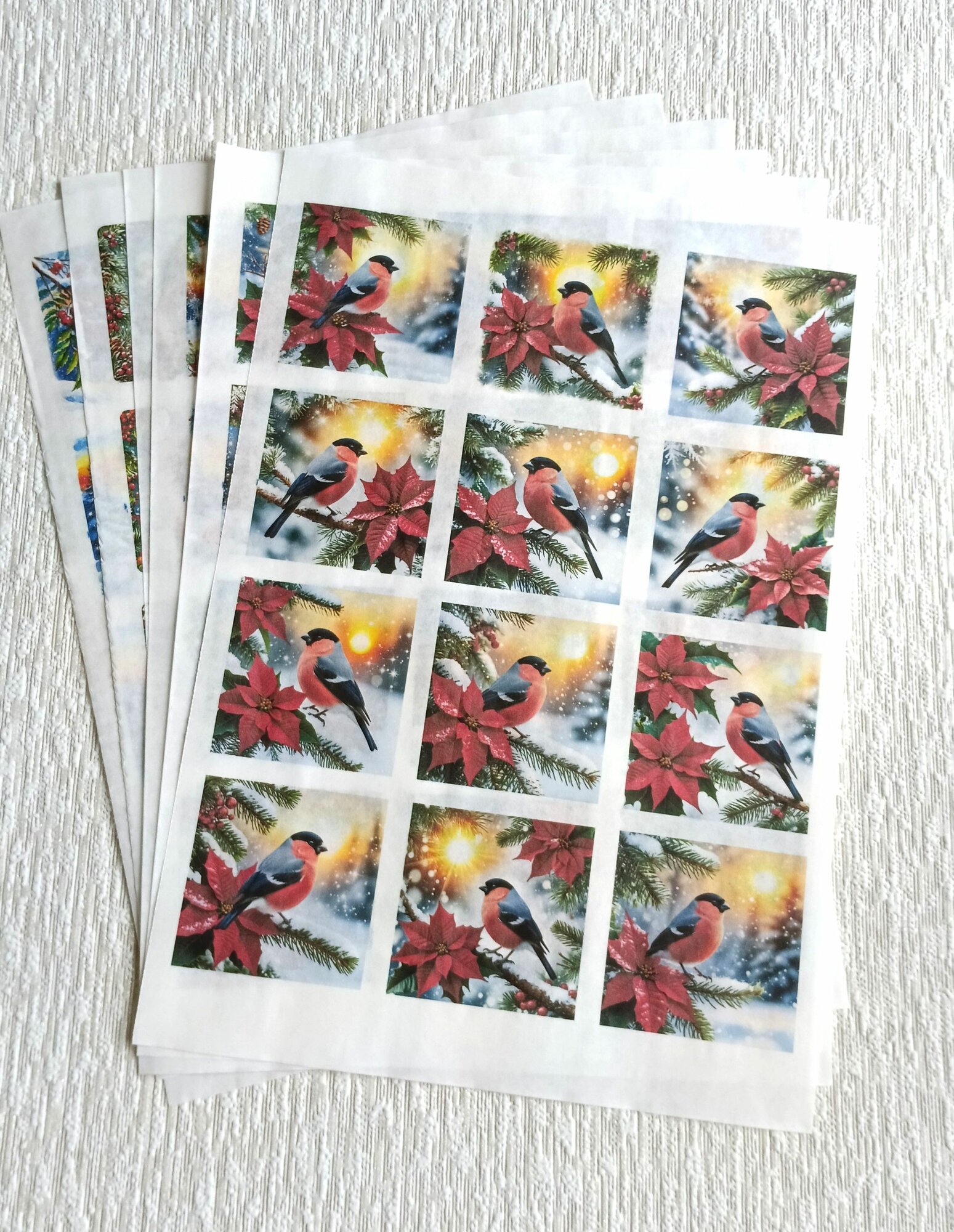 Набор бумаги для декупажа "Новый Год" 6 листов А4, 40 гр/м2.