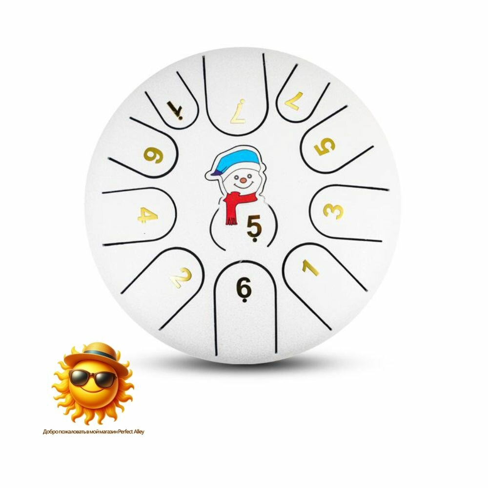 Бубен, 6-дюймовый 11-тональный эфирный барабан, снеговик в подарок на Рождество