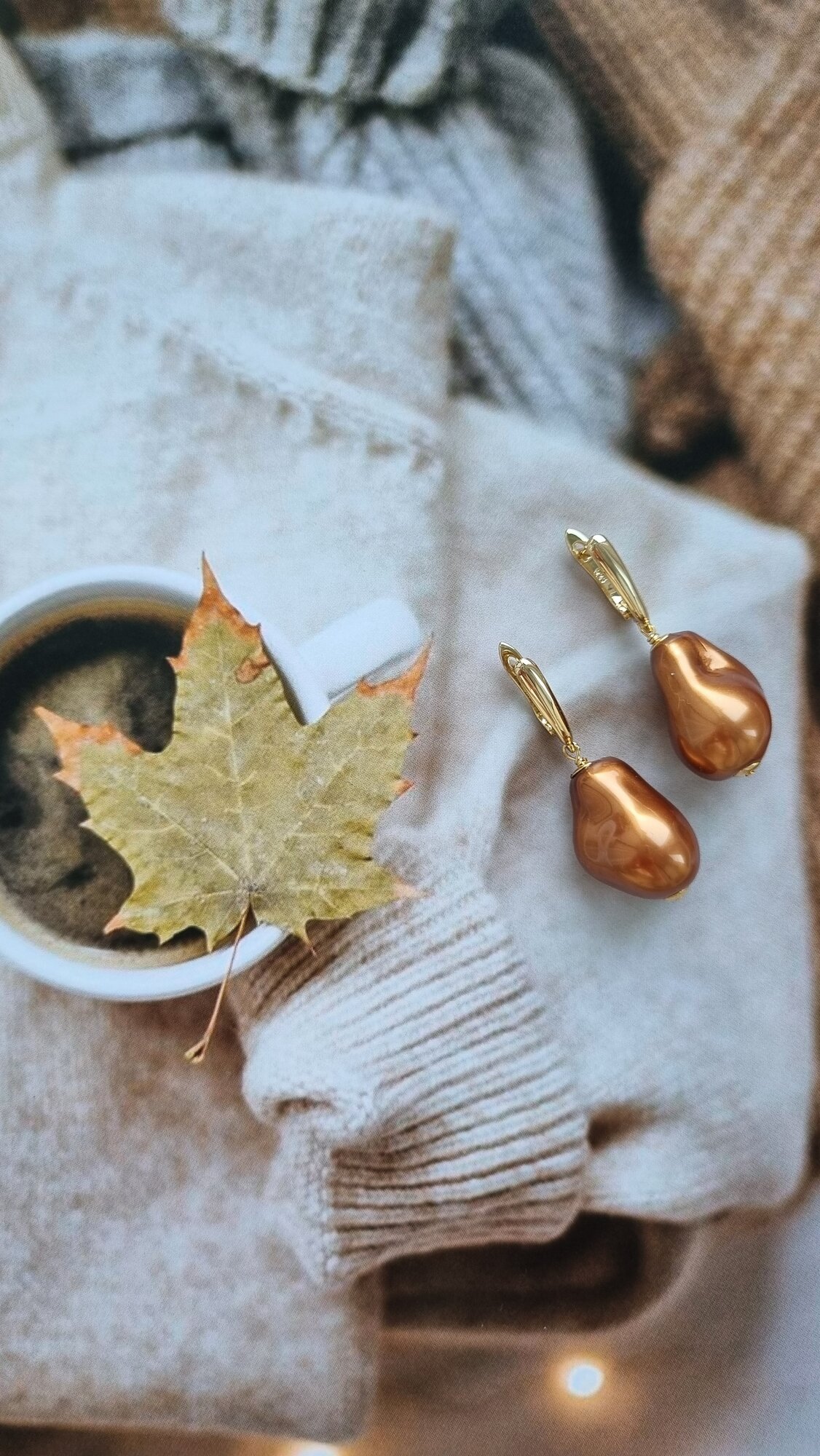 Серьги с подвесками, жемчуг имитация