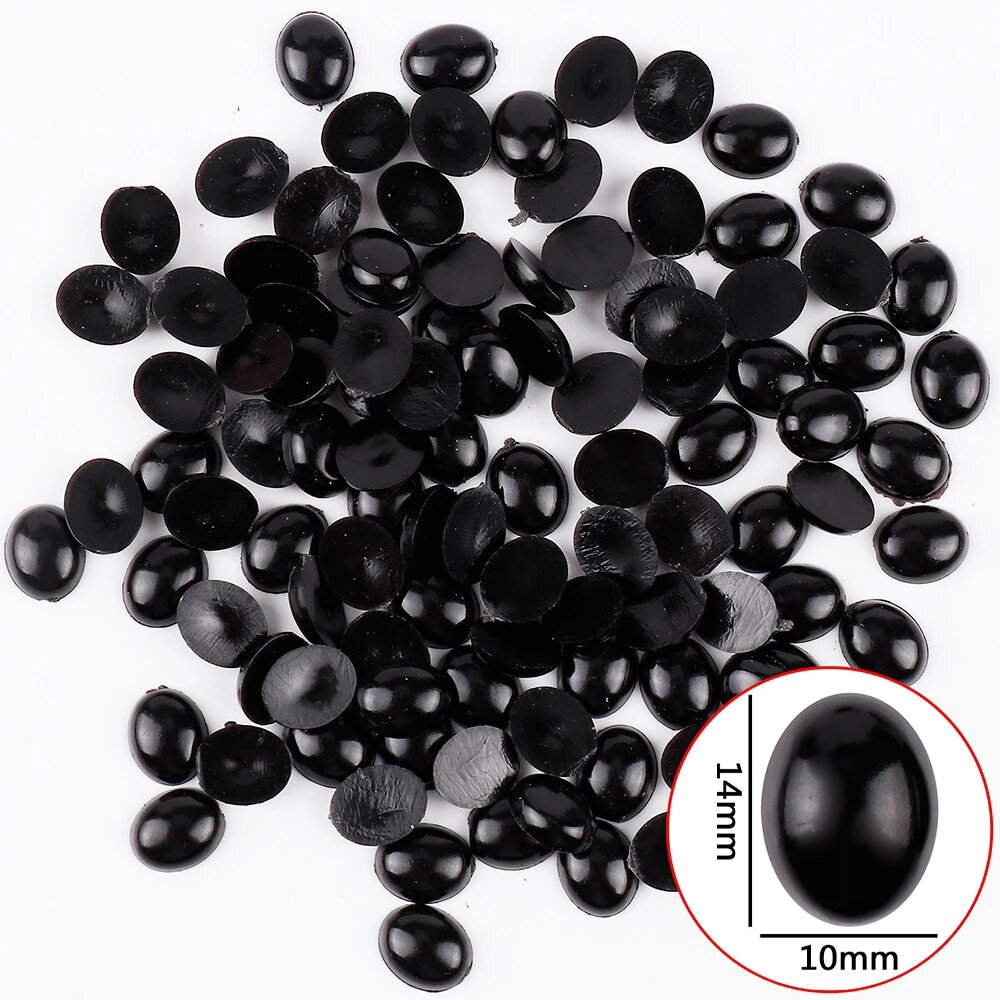 Набор пластиковых глаз и носов для кукол 10x14mm-50pc