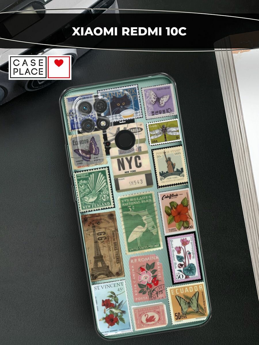 Силиконовый чехол на Xiaomi Redmi 10C / Сяоми Редми 10C с принтом Марки