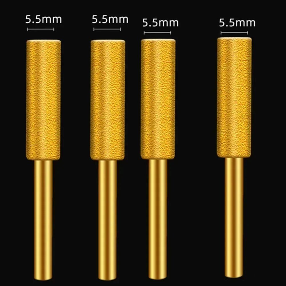 Ротационные напильники алмазные 4шт, 5.5 мм, Gold