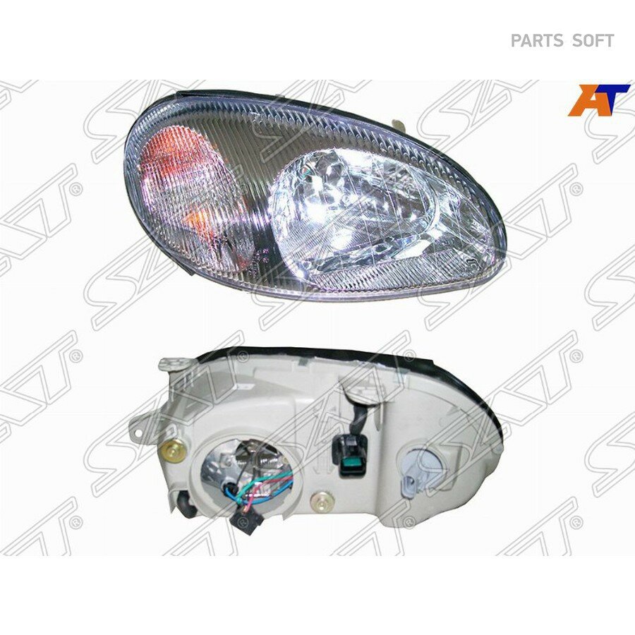 Фара Chevrolet Lanos 05-09 / Daewoo Lanos 97-08 (Справа/ Галоген/ Ручная регулировка) от официального дистрибьютора, SAT, артикул ST2221104RLD
