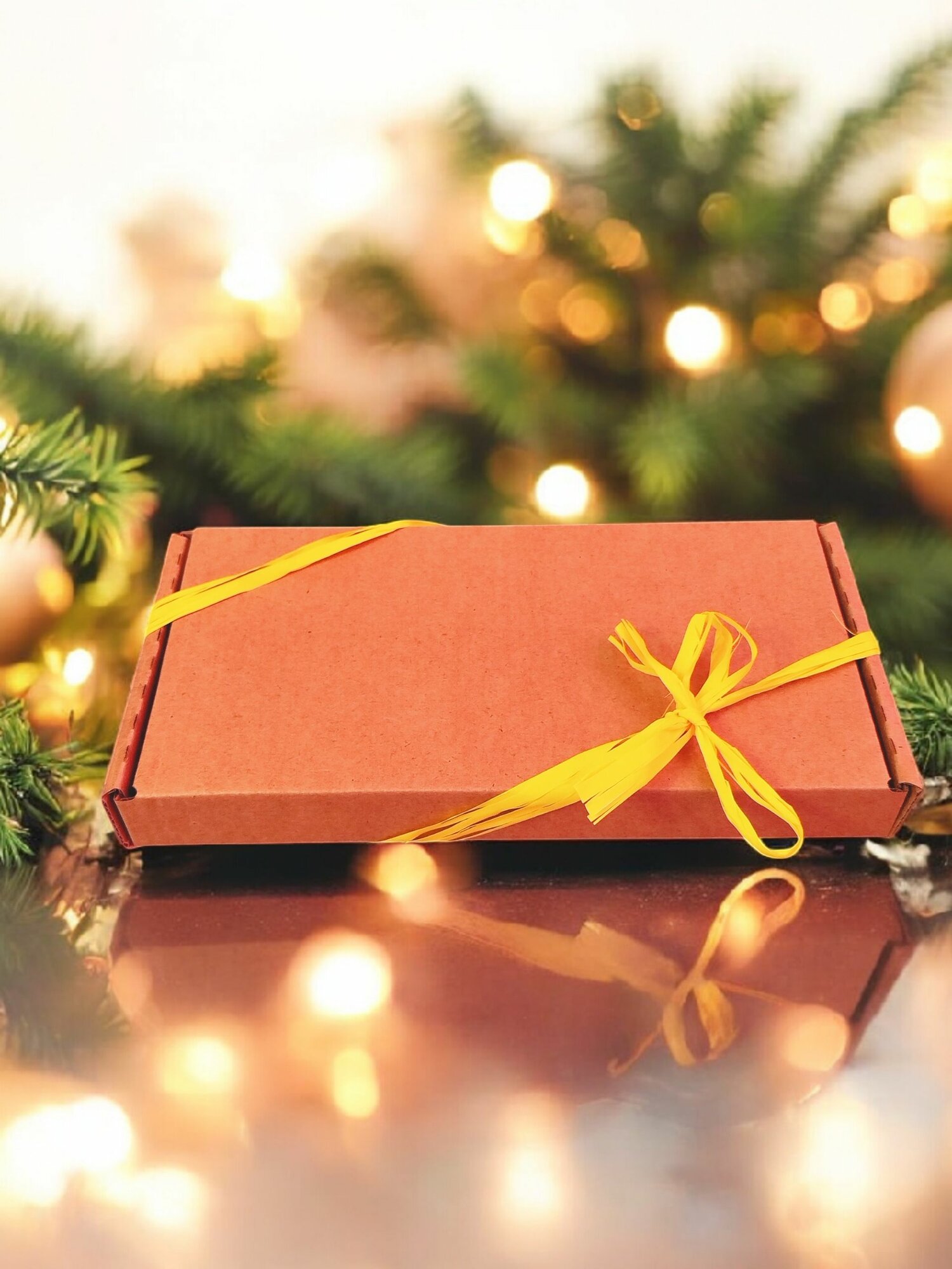 Коробка самосборная, гофрированный картон, 18x9x2 см, светло-коричневая