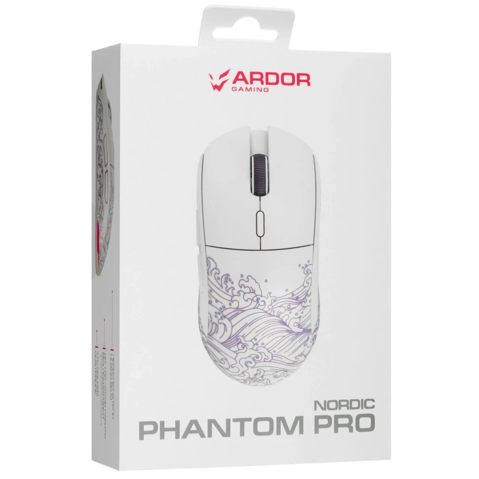 Мышь беспроводная/проводная ARDOR GAMING Phantom PRO Nordic [ARDW-PHN3395-SW] фиолетовый