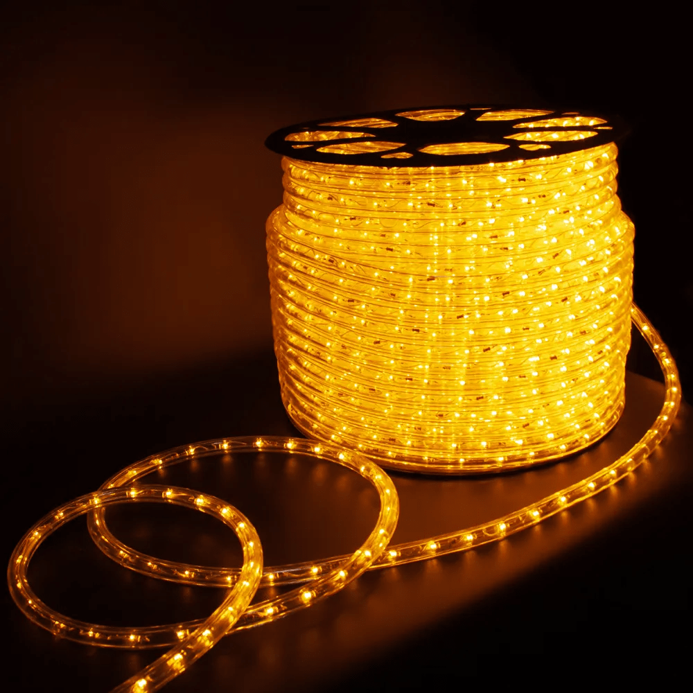 Светодиодный дюралайт ShopLEDs Светодиодный дюралайт VELA 2-х проводной, желтый, кратность резки 1 метр, диаметр 13 мм, 220 В,100 м