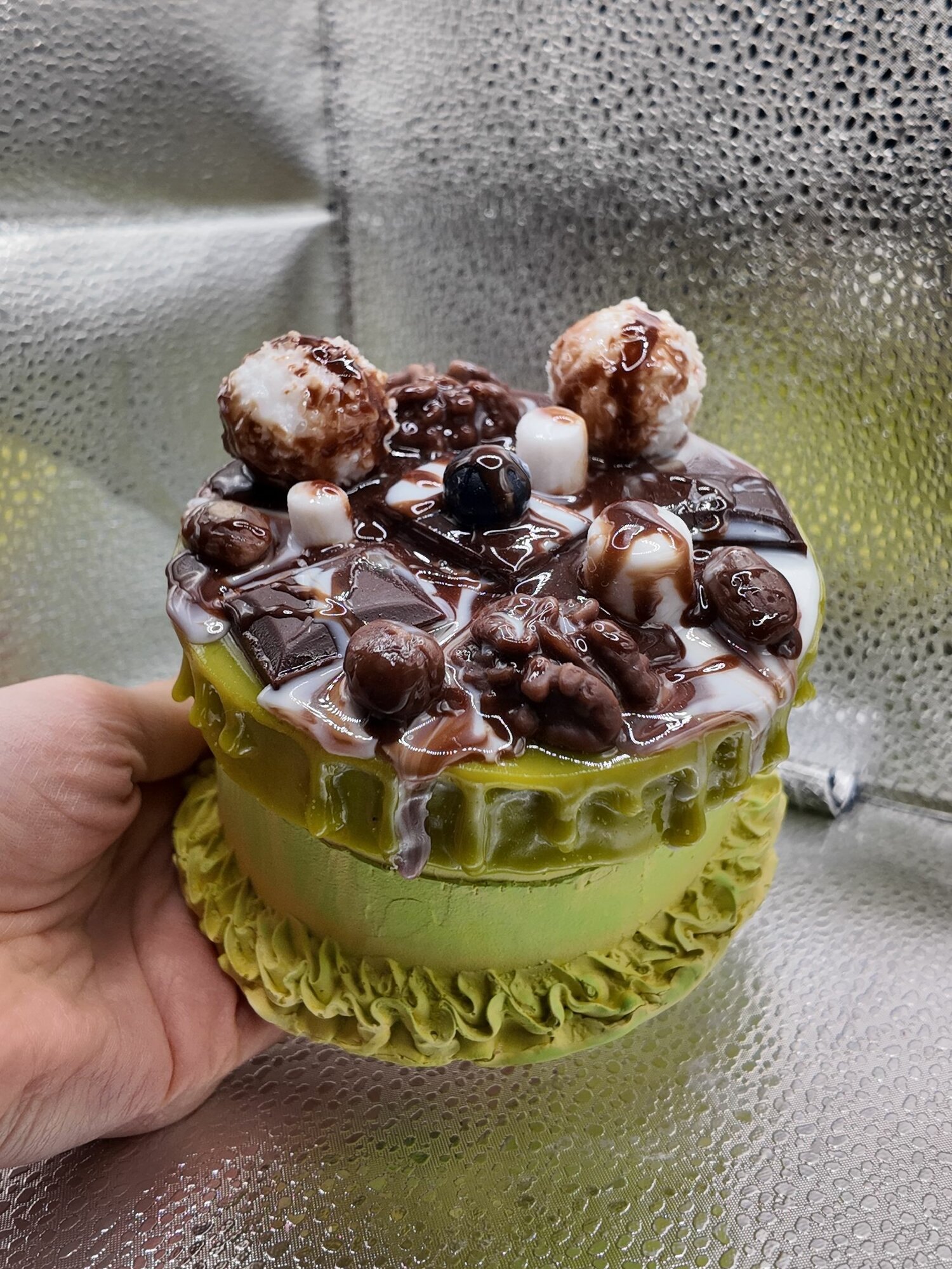 Шкатулка-Торт круглый фисташка